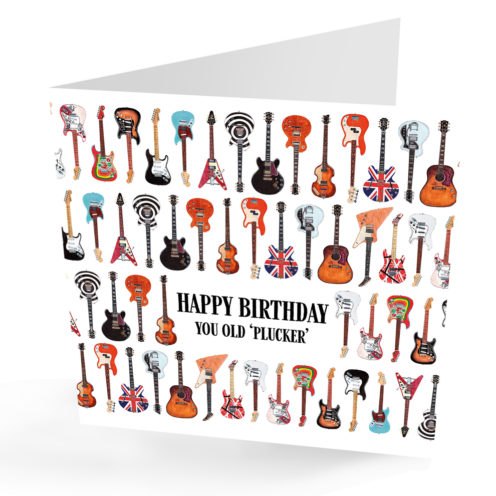 Funny Famous Guitars Happy Birthday card – PRESENTING PERFECTION